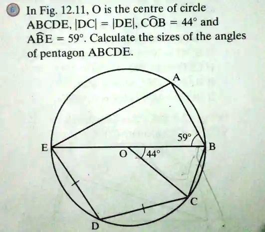 in fig 12110 is the centre of circle abcde idci idei cob 440 and abe ...