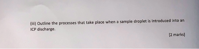 SOLVED: (iii) Outline the processes that take place when sample droplet ...