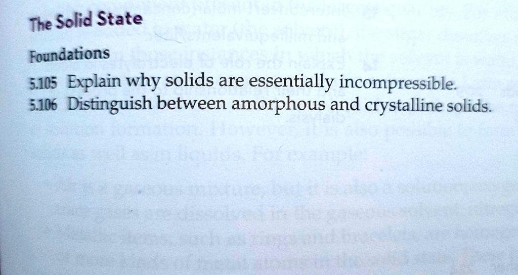 The solid state foundations 5105 explain why solids are...