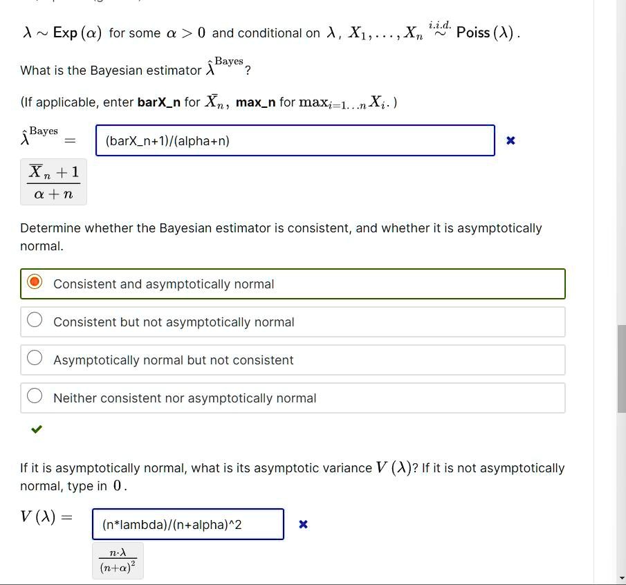 λ∼Exp(α) for some α> 0 and conditional on λ, X1, ..., Xn i.i.d.∼ Poiss(λ). What is the Bayesian ...