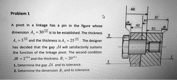 SOLVED: Problem 1 A pivot in a linkage has a pin in the figure whose ...