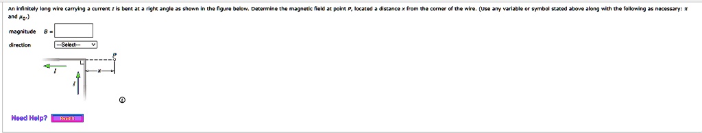 [GET ANSWER] An infinitely long wire carrying a current I is bent at a ...