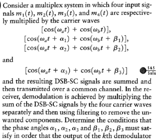 consider a multiplex system in which four input sig nals mtm2t mt and m4t are respective ly ...