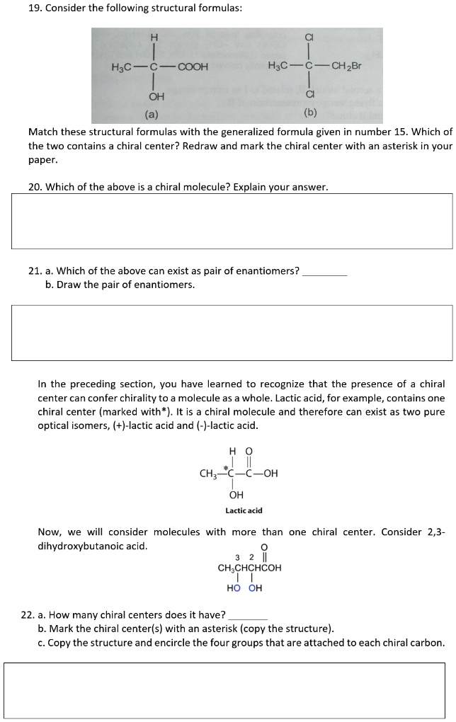 SOLVED: 19. Consider the following structural formulas: H3C - COOH H3C - CHzBr OH (a) Match ...