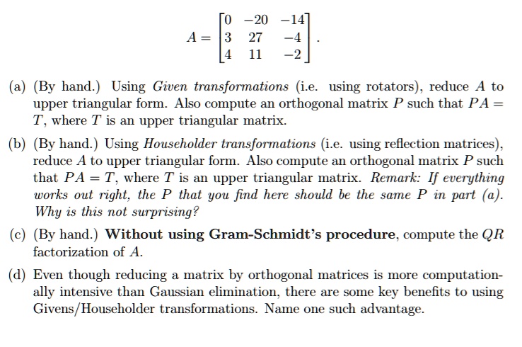 Solved To 20 ~14 A 27 11 ~2 By Hand Using Given Transformations