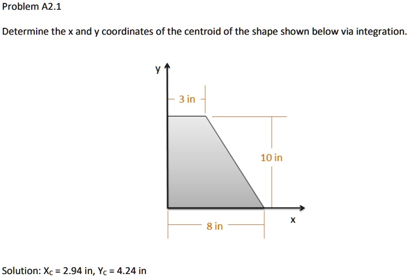Problem A2.1 Determine the x and y coordinates of the centroid of the ...