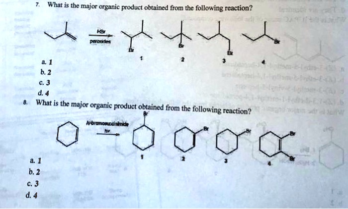 SOLVED: What the major organic product obtained from the following ... SOLVED: What the major organic product obtained from the following ...