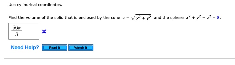 use cylindrical coordinates find the volume of the solid that is ...