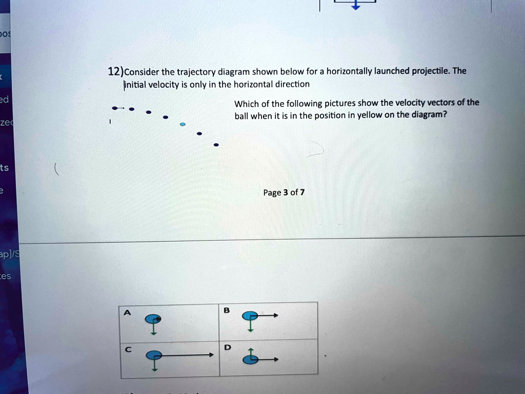 Solved 12 Consider The Trajectory Diagram Shown Below For A