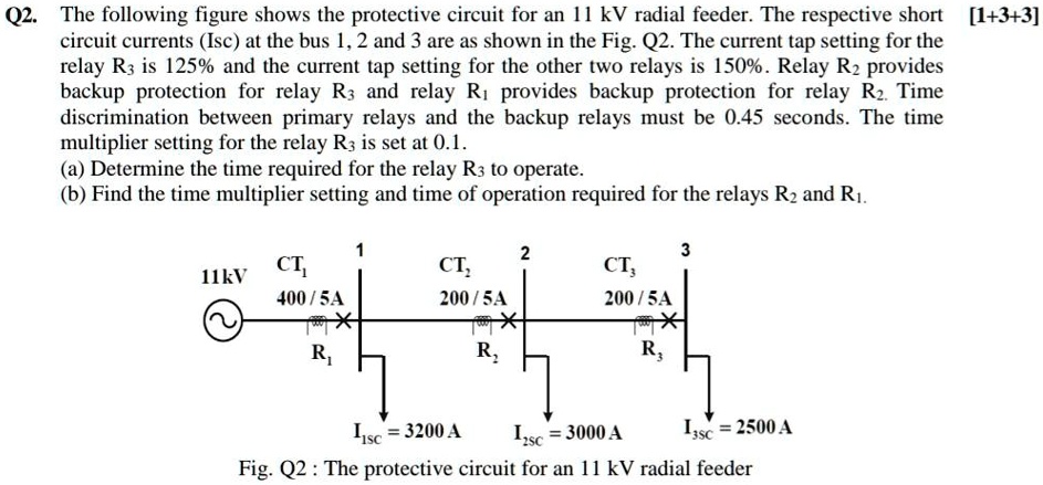 SOLVED: Q2. The following figure shows the protective circuit for an 11 ...