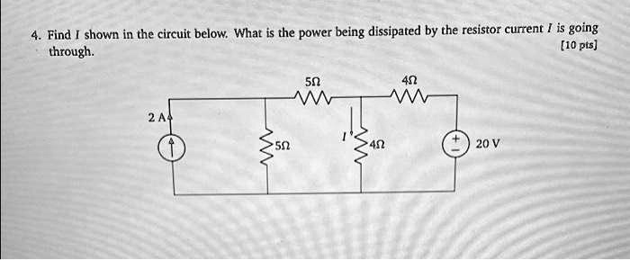 SOLVED: Find I shown in the circuit below. What is the power being ...
