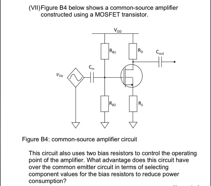Solved Vii Figure B4 Below Shows A Common Source Amplifier