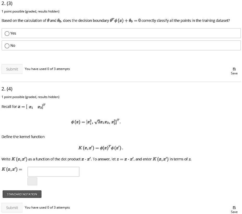SOLVED: 2. (3) point possible (graded, results hidden) Based on the calculation of g and 80 ...