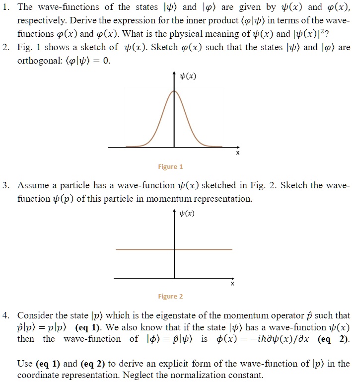 SOLVED: The wave-functions of the states |a) and |b) are given by Ïˆ(a ...
