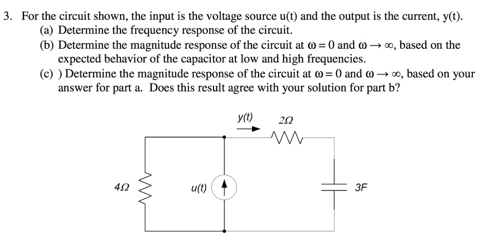 SOLVED: 3. For the circuit shown, the input is the voltage source u(t ...