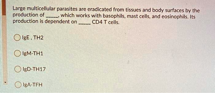 large multicellular parasites are eradicated from tissues and body ...