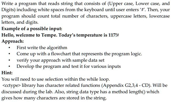 Solved Write A Program That Reads A String Consisting Of Uppercase Letters Lowercase Letters