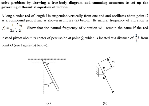 SOLVED: Solve the problem by drawing a free-body diagram and summing moments to set up the ...