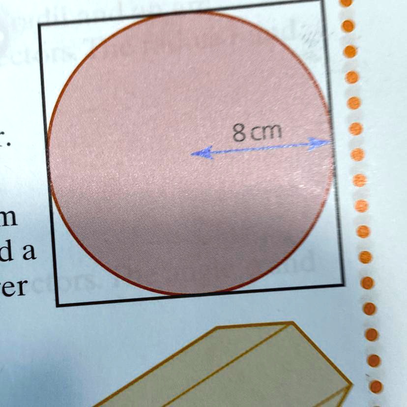 the diagram shows a plan view of a cylinder inside a box the shape of a ...