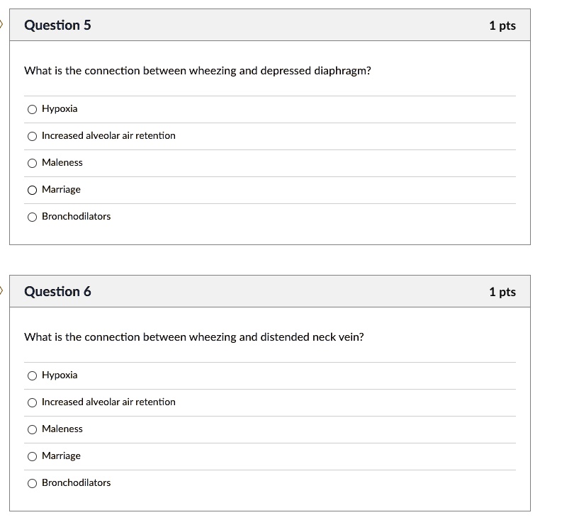 SOLVED: Question 5 1 pts What is the connection between wheezing and ... SOLVED: Question 5 1 pts What is the connection between wheezing and ...