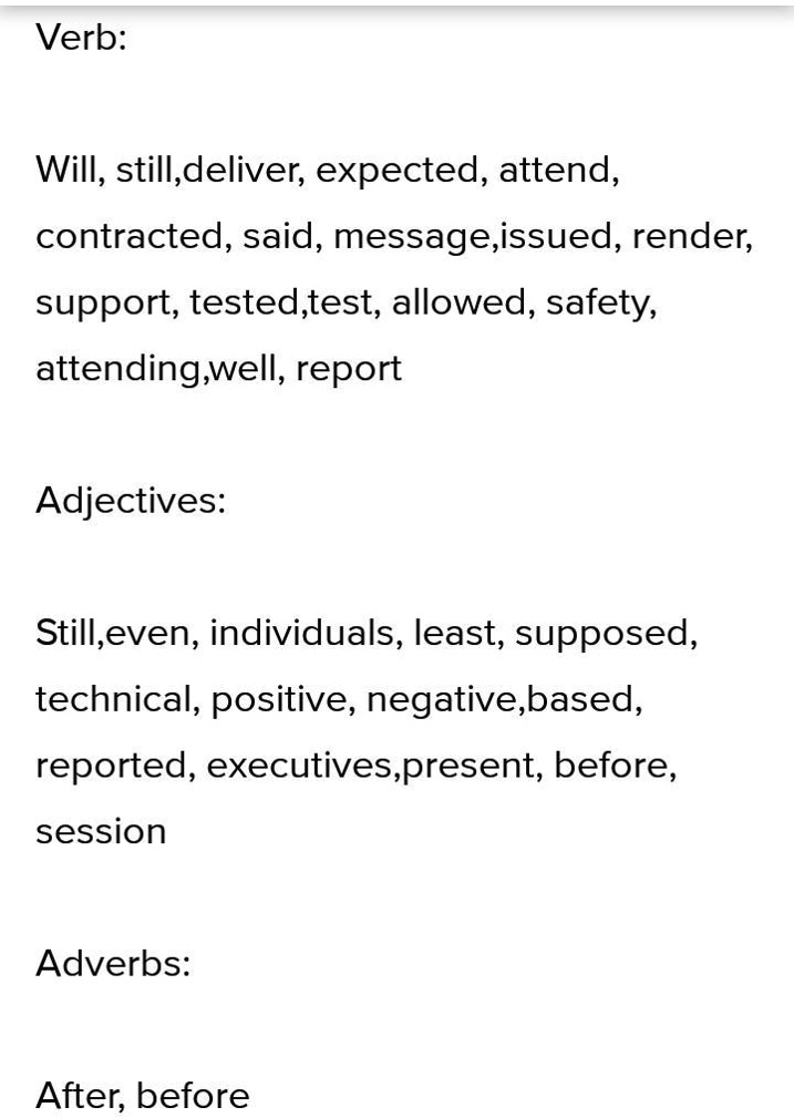 SOLVED: Learning Task 4: Using the identified verbs, adjectives, and ...