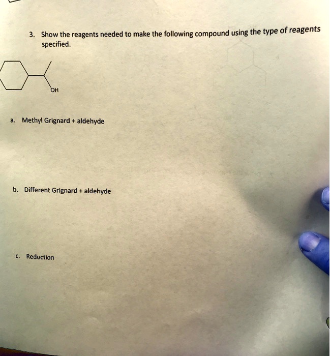 SOLVED: Show the reagents needed to make the following compound using ... SOLVED: Show the reagents needed to make the following compound using ...