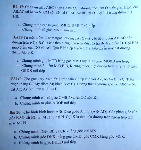 Solved Bà I 17 Cho Tam Giác Abc Nhá N Ab