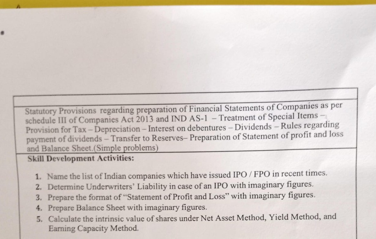 SOLVED: Statutory Provisions regarding preparation of Financial ...