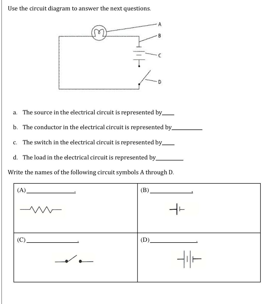 SOLVED: Use the circuit diagram to answer the next questions a.The ...