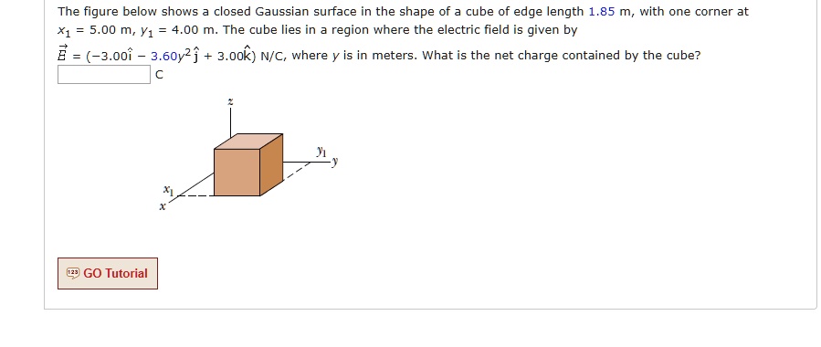 the figure below shows closed gaussian surface in the shape cube of edge length 185 m with one ...