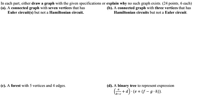 Solved In Each Part Either Draw Graph With The Given Specifications 7348