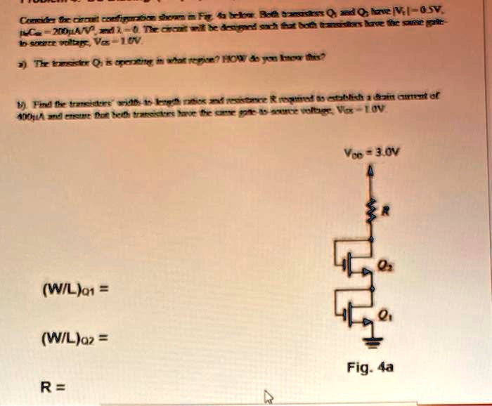 SOLVED: Problem 4: DC Biasing Consider the circuit configuration shown in Fig. 4a below. Both ...