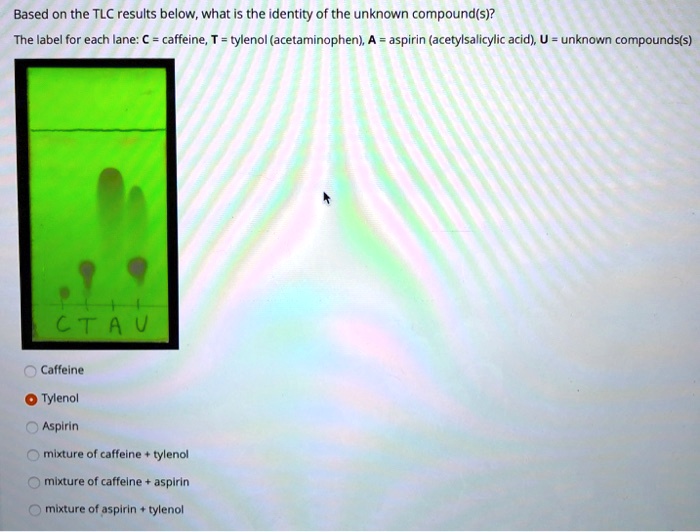 SOLVED: Based on the TLC results below, what is the identity of the ...