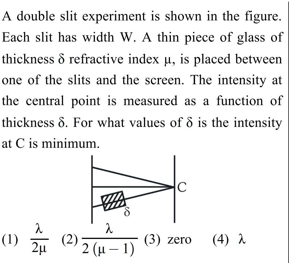 SOLVED: A double-slit experiment is shown in the figure. Each slit has ...
