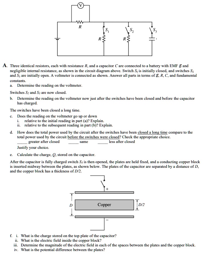 SOLVED: Three identical resistors, each with resistance R, and ...