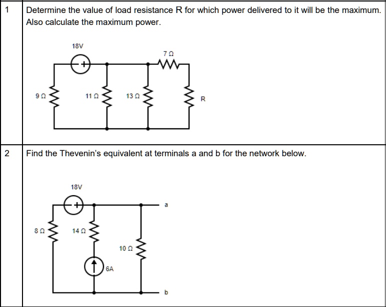 1 Determine the value of load resistance R for which power delivered to ...