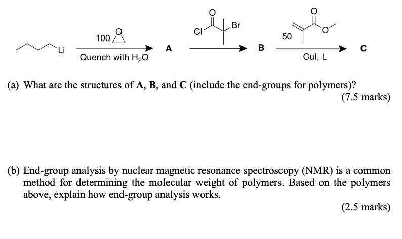 100 50 Quench with H2O Cul; What are the structures of A, B, and C ...