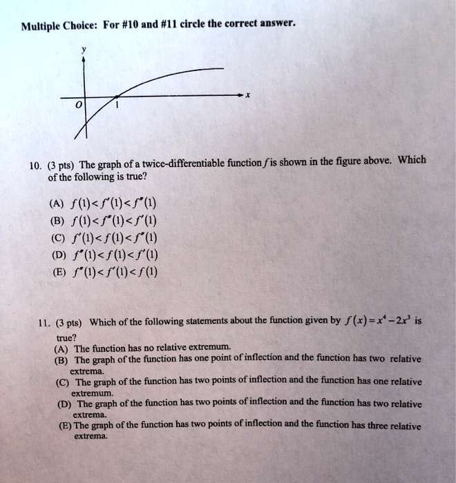SOLVED: Multiple Choice: For #10 and #I circle the correct answer: is ...