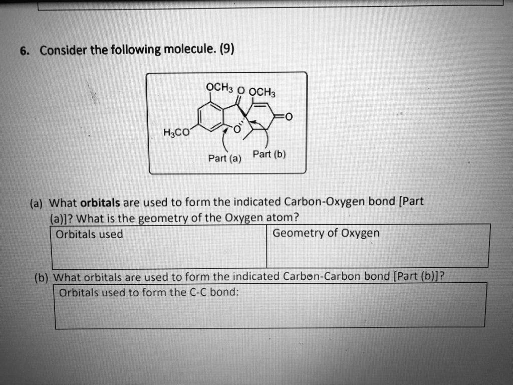 SOLVED: 6. Consider the following molecule. (9) OCHg OCH; H;co Pant (a ...