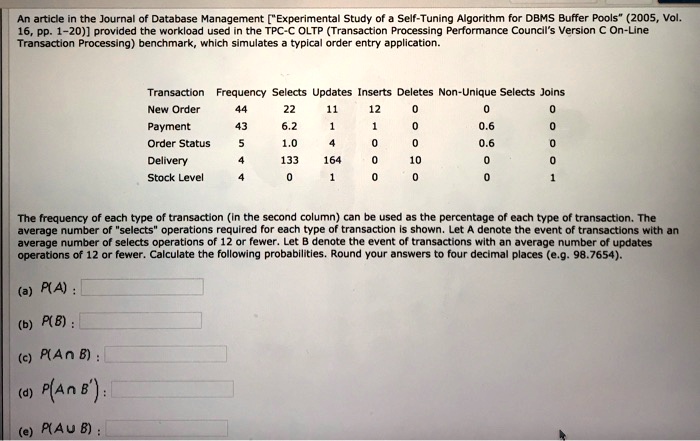 An article the Journa Database Management ["Experimental Study Self ...