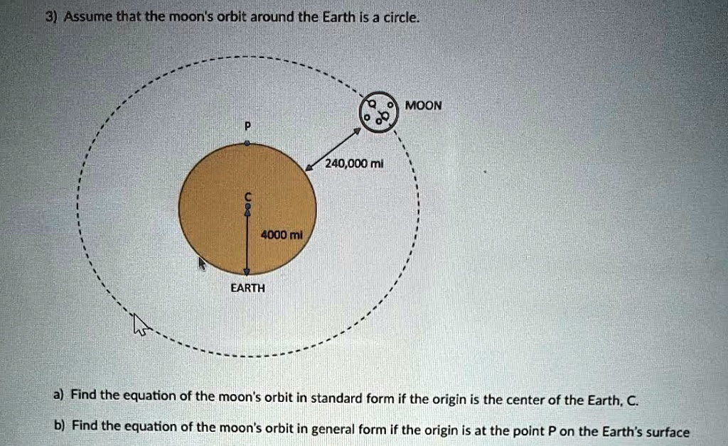 3 assume that the moon orbit around the earth is a circle moon 240000 ...