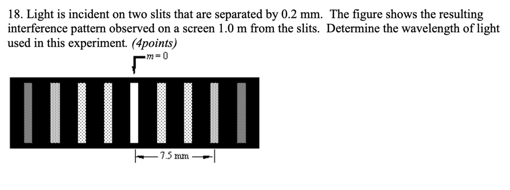 18 light is incident on two slits that are separated by 02 mm the ...