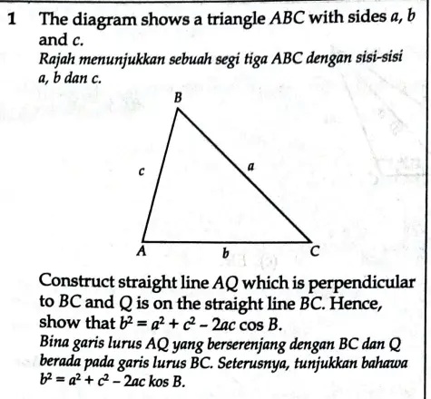 VIDEO solution: The diagram shows a triangle ABC with sides a, b, and c ...
