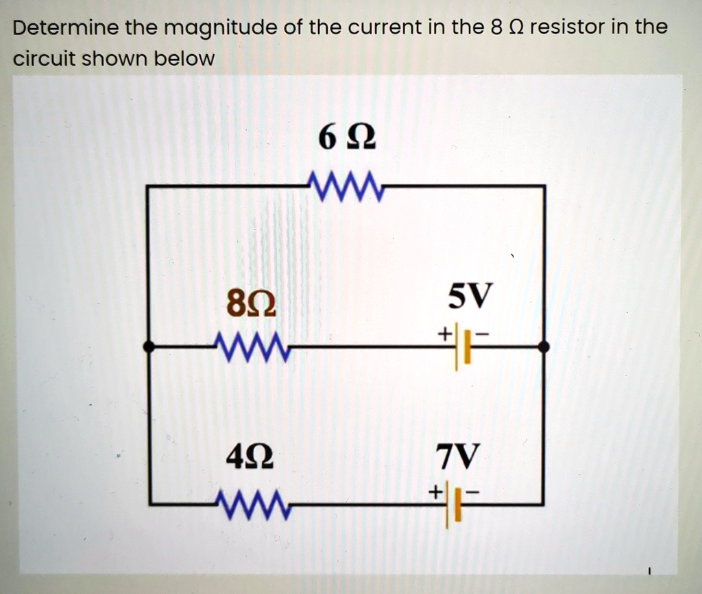 Determine the magnitude of the current in the 8Omega resistor in the ...
