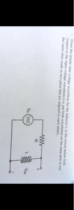 Draw the steady state voltage waveform for the inductor L in the circuit below with respect to ...