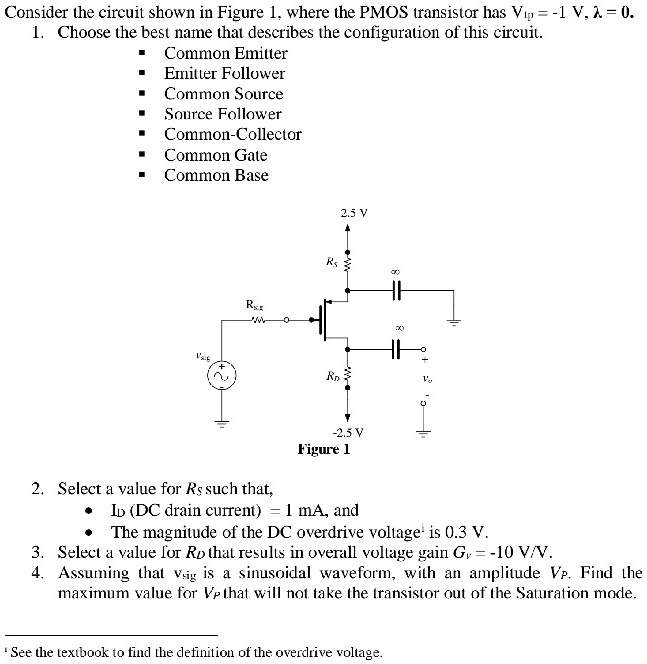 Consider the circuit shown in Figure 1, where the PMOS...