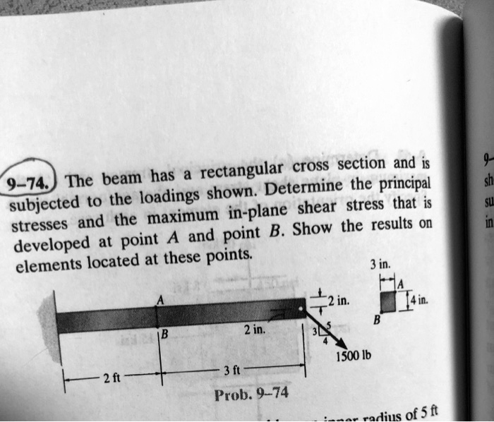 SOLVED: 9-74. The beam has a rectangular cross section and is subjected ...