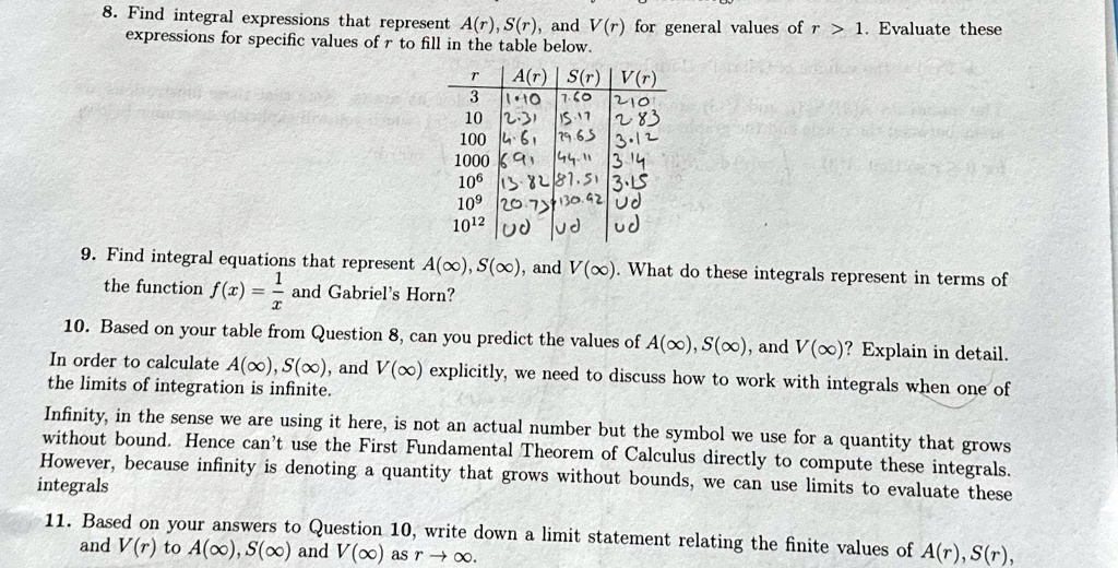 SOLVED: Find integral expressions that represent A(r),S(r), and V(r ...