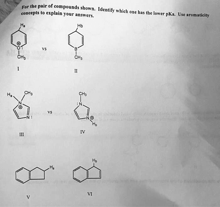SOLVED: For the pair of compounds shown. Identify which one conccpts to ...