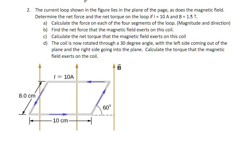 2. The current loop shown in the figure lies in the plane of the page ...